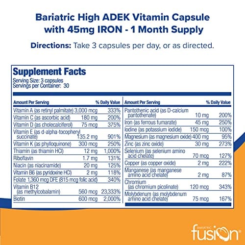 Suplemento Multivitamínico Bariatric Fusion High Adek 90 Cápsulas Venta Internacional
