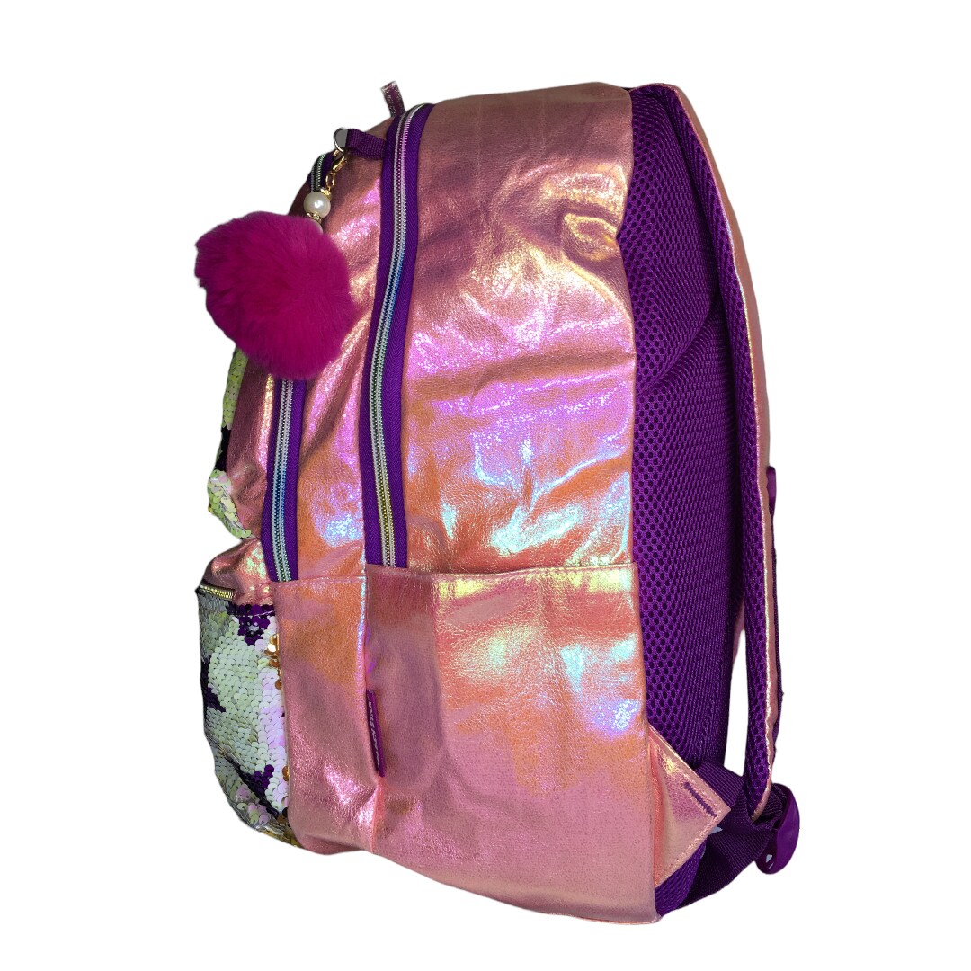 Mochila Escolar Lentejuela Morada Golden Star | Coppel.com Mochila Escolar Lentejuela Morada Golden Star | Coppel.com