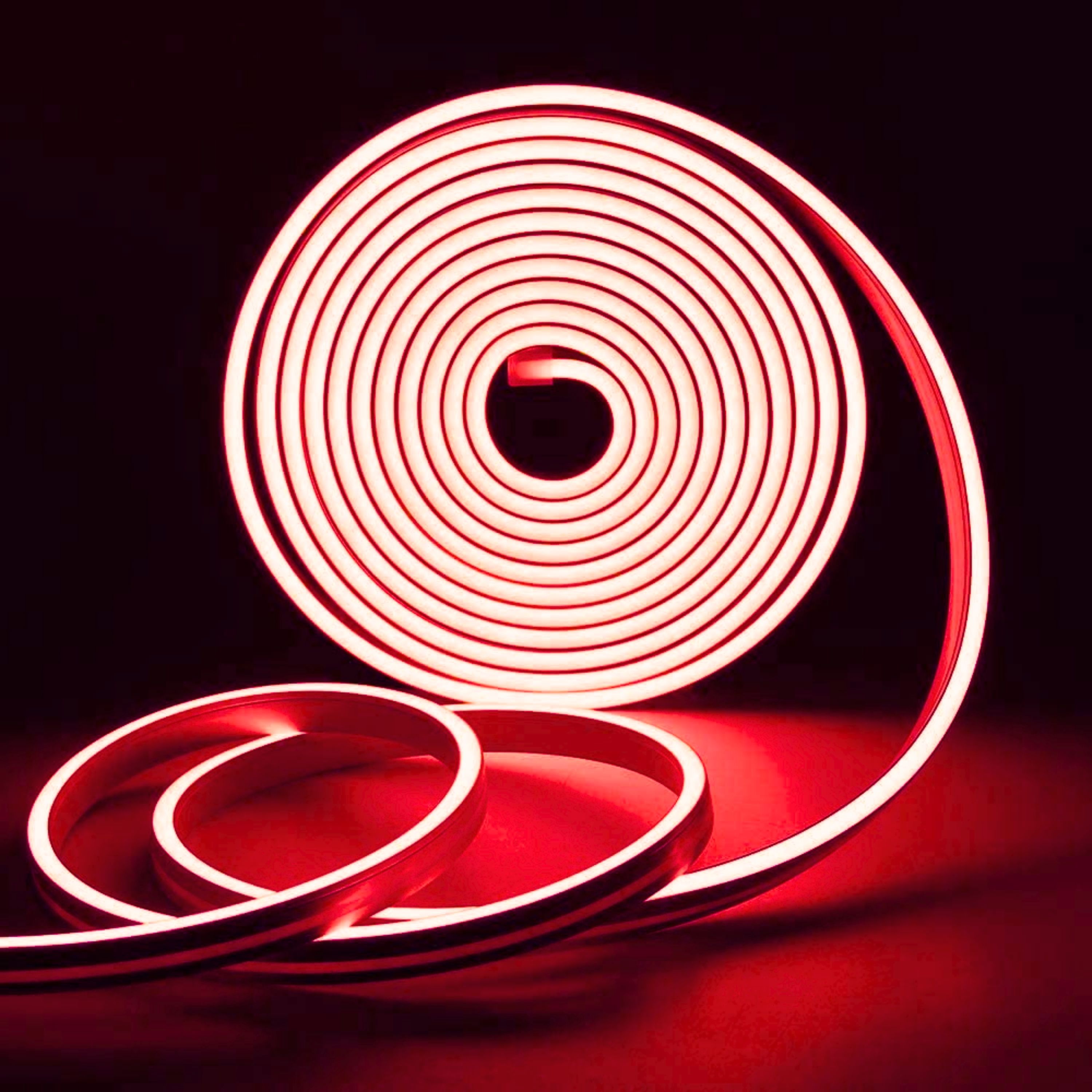 Tira Led Neón Flex Unicolor Decorativa 5 Metros Con Fuente De